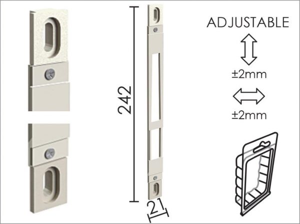 Prihvatnik za bravu štelujući PR2000 Nikl 242/21/+-2mm DBP1