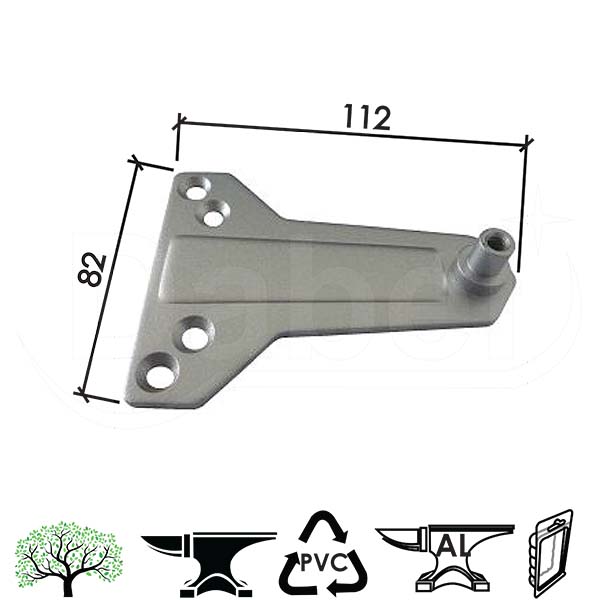 Nosač zatvarača za vrata N503 Silver 84x112mm Q