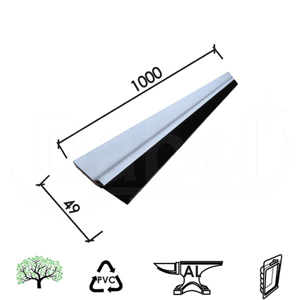 Lajsna diht za vrata ČT 5 Bela 49x1000mm