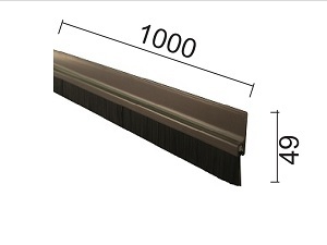 Lajsna diht za vrata ČT 1 Bz 49x1000mm AL brusena traka