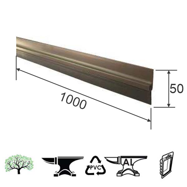 Lajsna diht za vrata ČT 4 Braon 47x1000mm PVC guma