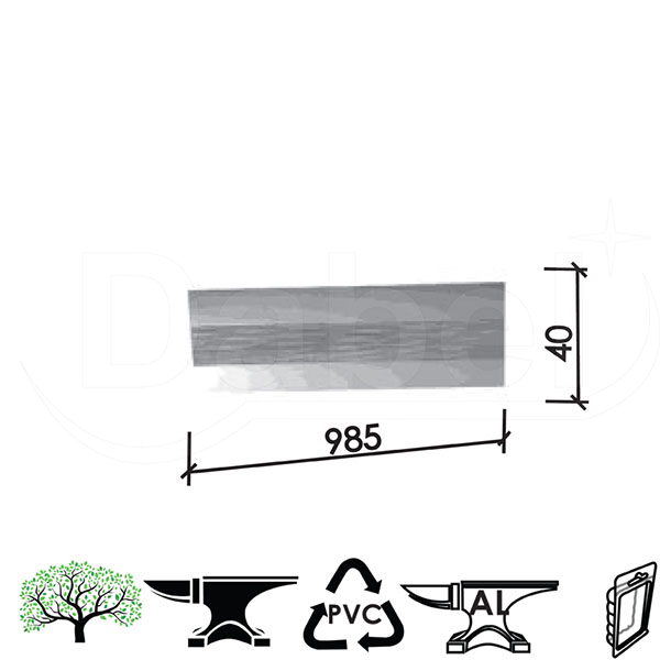 Lajsna prelazna za pod LAJ3 Silver 985x40mm