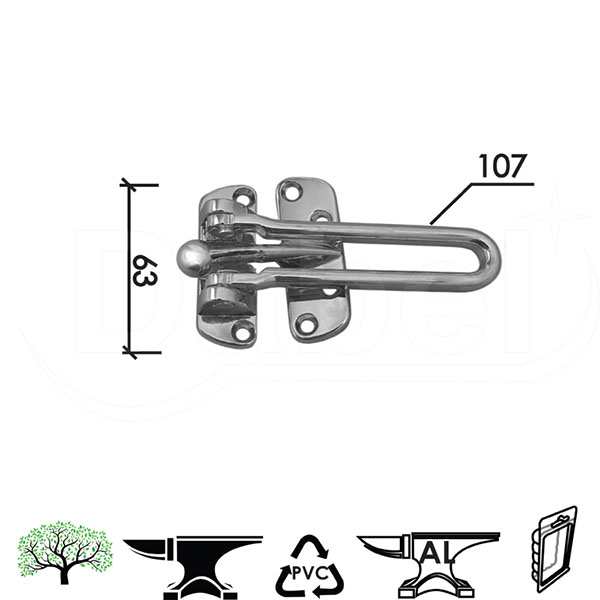 Lanac za vrata LA405 Hr 107×63 mm klizni