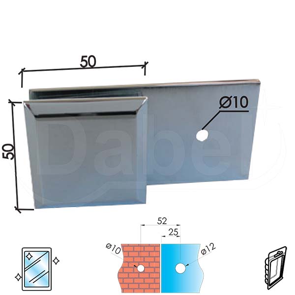 Spojnica stakla za tuš kabinu STS-103 Hr 50x50mm Q