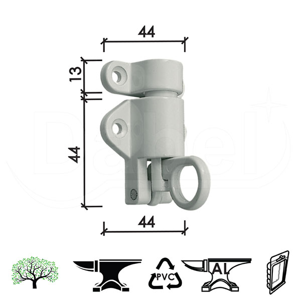 Šnaper za prozor i vrata ŠN4023 Bela 44×44/44x13mm DBP1