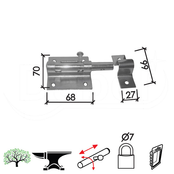 Reza za katanac 454 Nikl 70×68/27×66/fi7mm