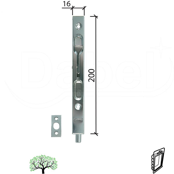 Rigla za drvena vrata RL4017 Hr 200/16/14mm