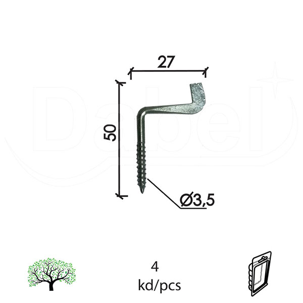 Rajber R1 ZnB 3,5x50x27mm (4kom) DBP4