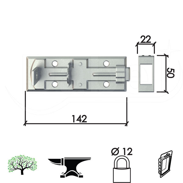 Reza za katanac 104 ZnB 142x50mm