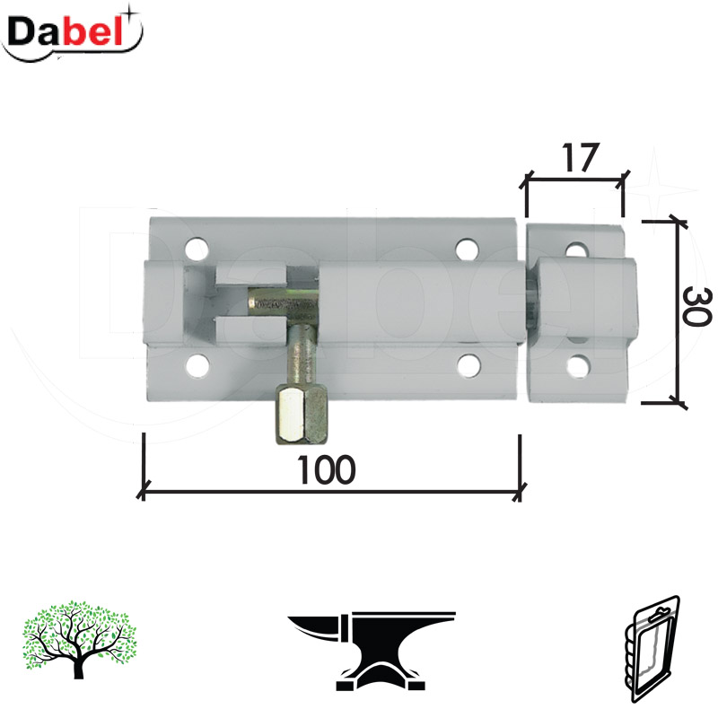 Reza za vrata 500 Bela x100x30/17x30mm