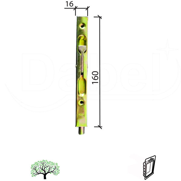 Rigla za drvena vrata RL4017 Ms 160/16/14mm
