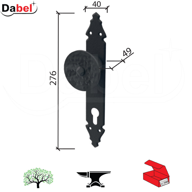 Rukohvat za vrata RU3000 Crna x276/40/49mm