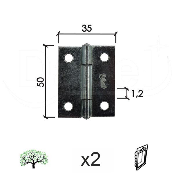 Šarka brodska za vrata SP9003 ZnB 50x35x1,2mm (2kom) DBP1