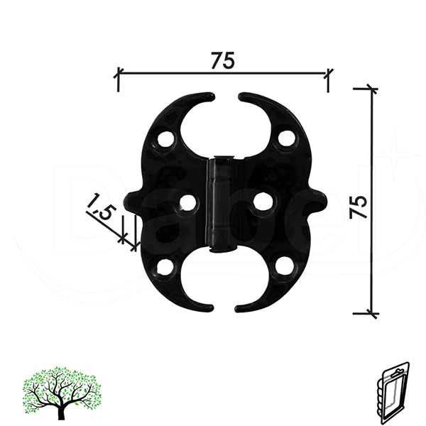 Šarka brodska za vrata SP553 Crna DSP