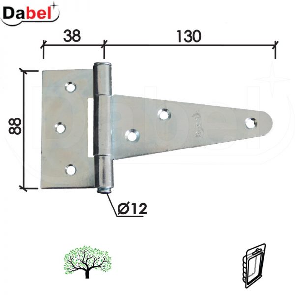 Šarka brodska za vrata SP5 Hr 137x88x38/fi12mm DBP2