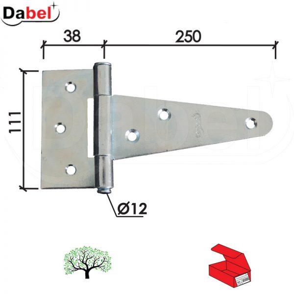 Šarka brodska za vrata SP5 Hr 263x111x38/fi12mm DSP