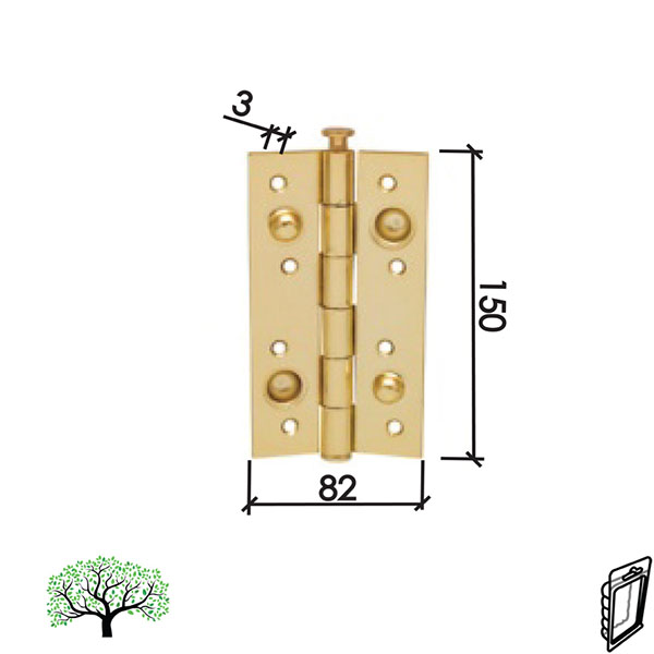 Šarka brodska za vrata SP565 Ms x150x82x3mm DBP1