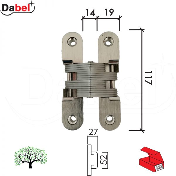 Šarka SOS za vrata SP9000 Hr/Mat-Hr x117x36x66mm Q