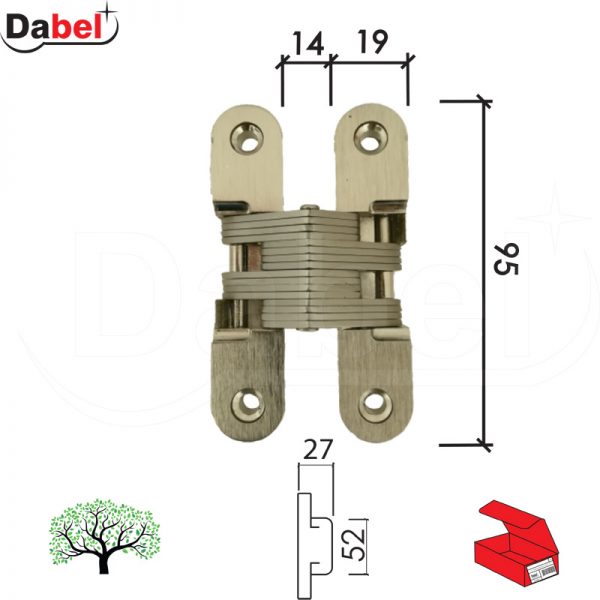 Šarka SOS za vrata SP9000 Mat Ms x117x36x66mm Q