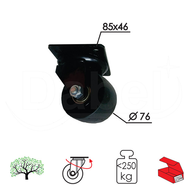 Točak za kontejner rotirajuci TAK1 ZnB 85x46mm