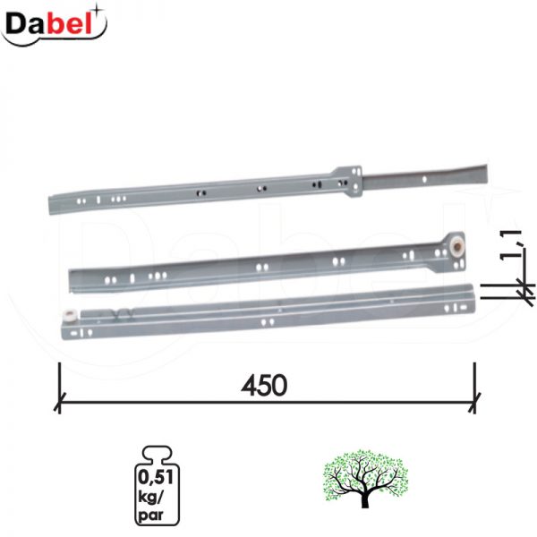 Klizač fioka KL5100 Bela 450/1,1mm Q