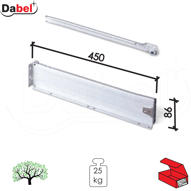 Klizač fioka KL512 Bela 450mm