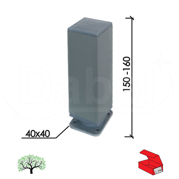 Nogica za nameštaj NO1 Silver 40×40/150-160mm