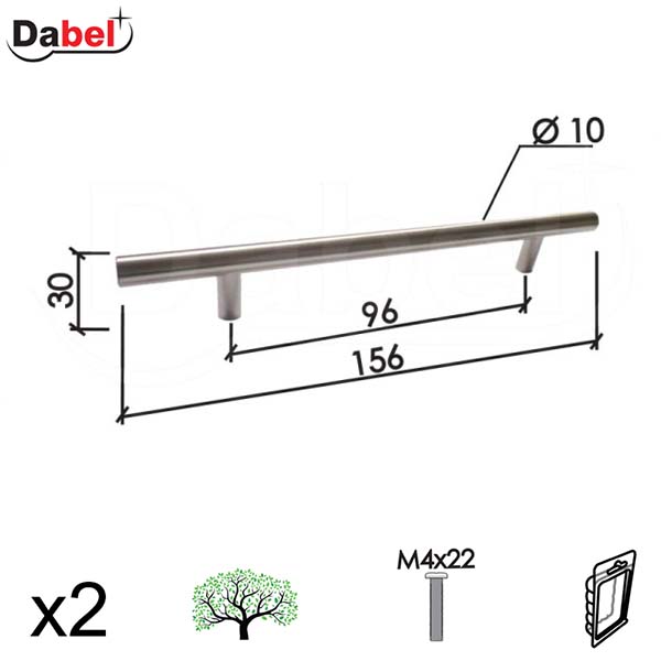 Ručica za nameštaj C10 B-Ni 96/137/28/fi10mm