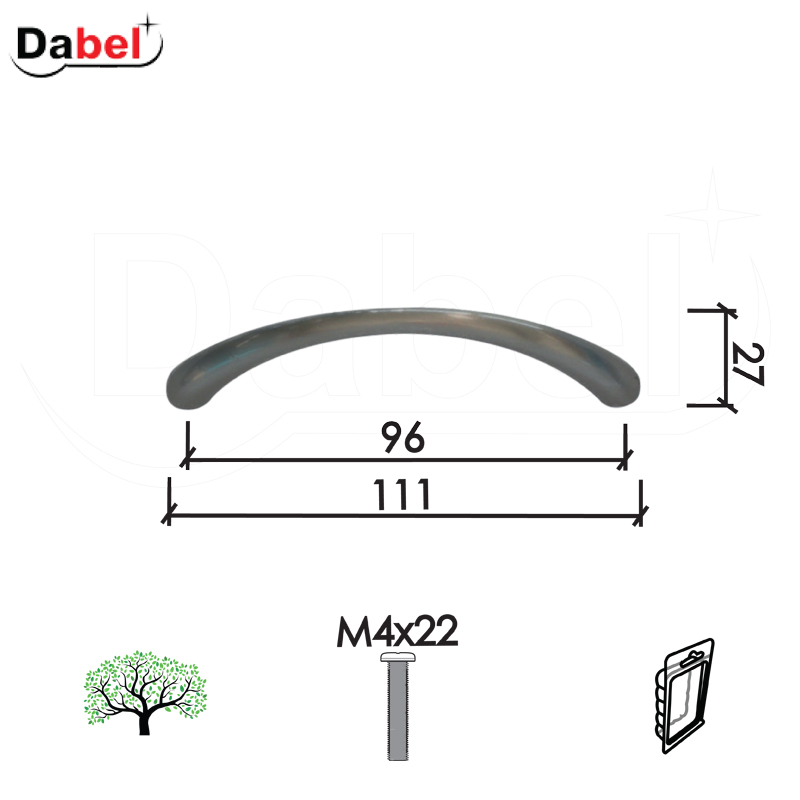 Ručica za nameštaj C40 B-Ni 96/111/27mm