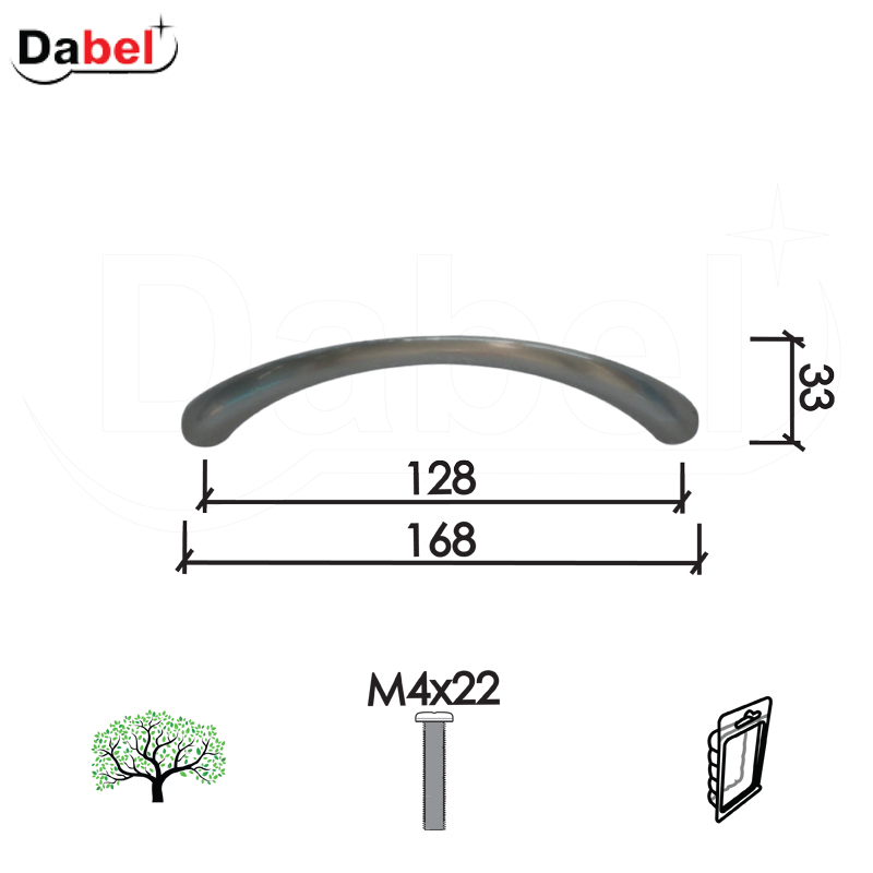 Ručica za nameštaj C40 B-Ni 128/168/33mm