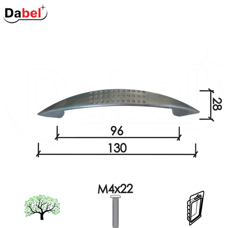 Ručica za nameštaj C44 Mat-Hr 96/130/28mm