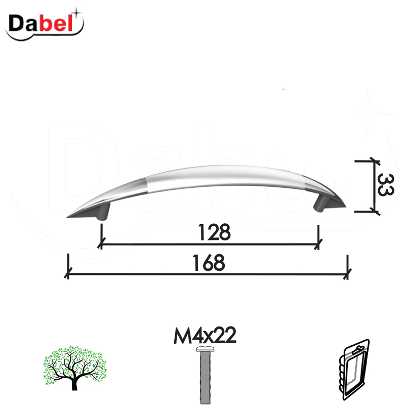 Ručica za nameštaj C41 Ni-BNi 128/168/33mm