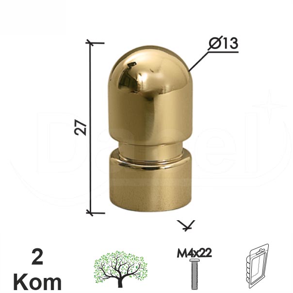 Dugme za nameštaj D530 Ms 13mm (2kom) DBP1