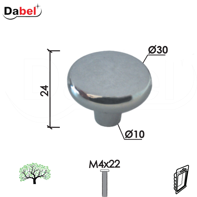Dugme za nameštaj D61 Hr fi30x24/fi10mm
