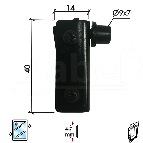 Šarka za nebušeno staklo 9117 Crna
