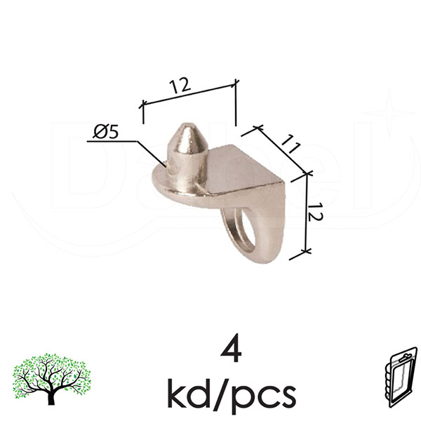Nosač drvene police NP2 Nikl (4kom) XPD