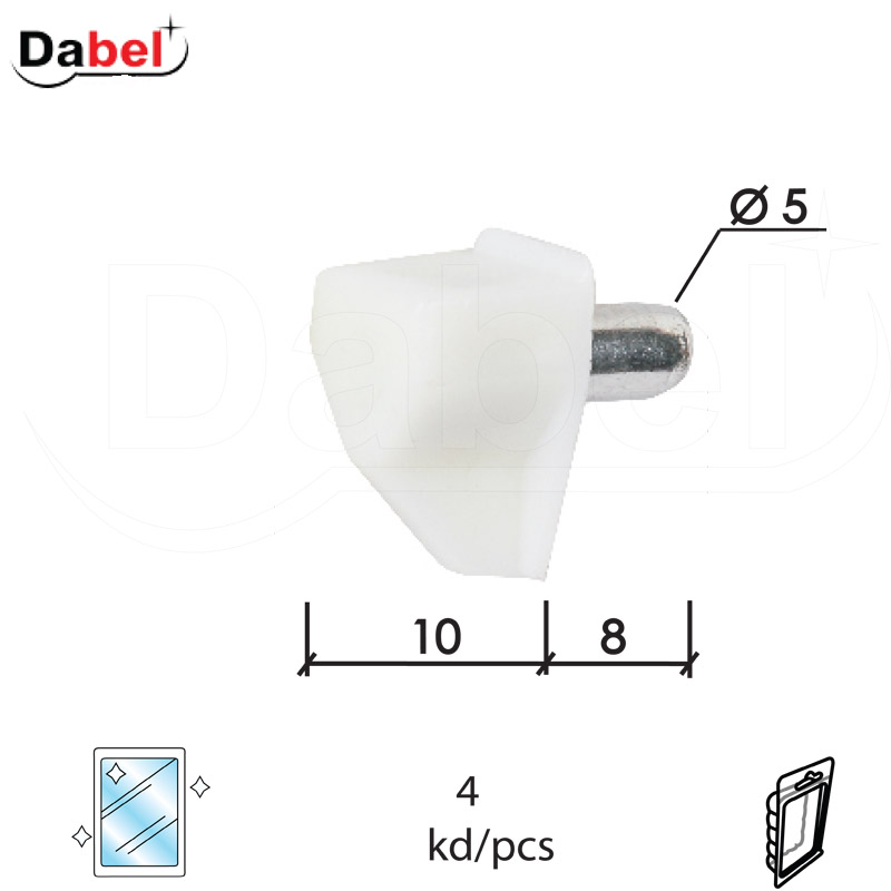 Nosač staklene police NP14 Trans FI=5/L=8/L1=10mm (4kom) DBP1