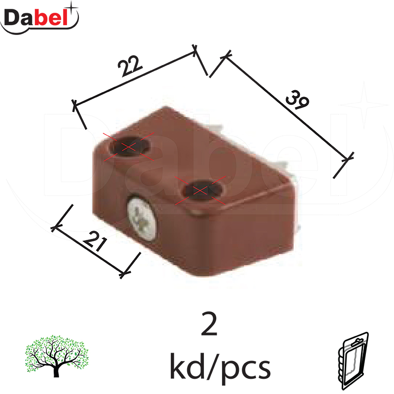 Spojnica korpusa za nameštaj VEZ1 Braon 39×21/22mm (2kom) XPD