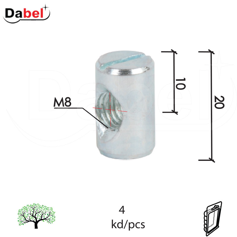 Spojnica sa poprečnom maticom VEZ8 ZnB M8 L=20 L1=10mm(4kom)