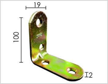 Ugaonik za nameštaj U4123 ZnŽ x100x100x19/2,0mm