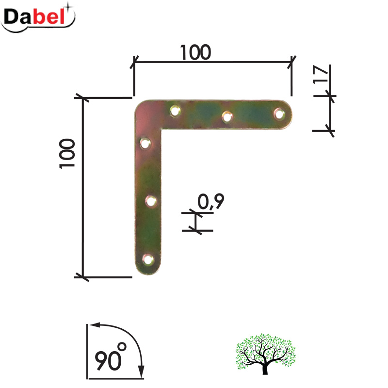 Vezač ugaoni LP1 ZnŽ x100xx100/17/0,9mm