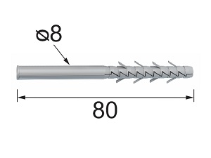 Tipl N Siva fi 8x80mm (50kom) dugački
