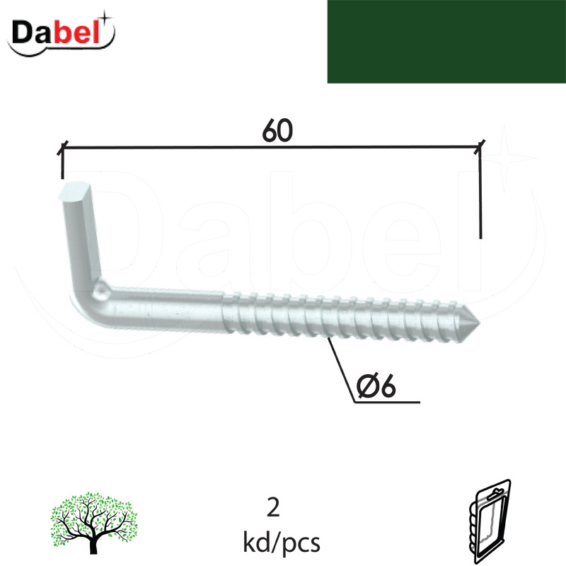 L kuka drvo LD ZnB 6x60mm (2kom)