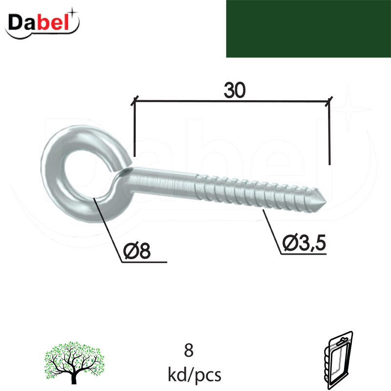 Luster kuka oko drvo OKO-D ZnB 3,5×30/fi8mm
