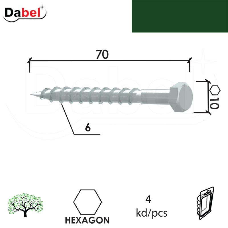 Vijak SALONIT ZnB 6×70/10mm (4kom)
