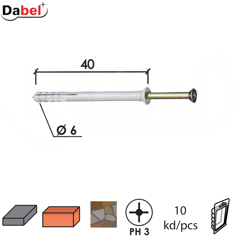 Vijak ukucavajući VU Siva 6x40mm