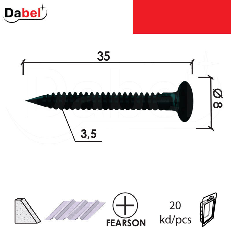 Vijak za gips VG2 Crna 3,5×35/8mm