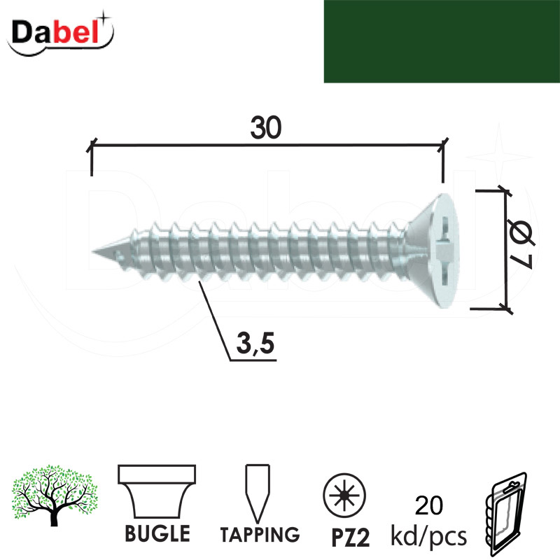 Vijak za ivericu VK0 ZnB 3,5×30/7mm (25kom)