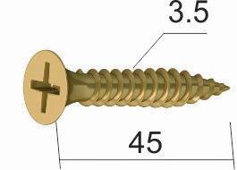 Vijak za ivericu VK0 ZnŽ 3,5x45mm (25kom) LIH-LIN DIN7505/JUS515(DPA)