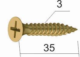 Vijak za ivericu VK0 ZnŽ 3x35mm (25kom) LIH-LIN DIN7505/JUS515(DPA)